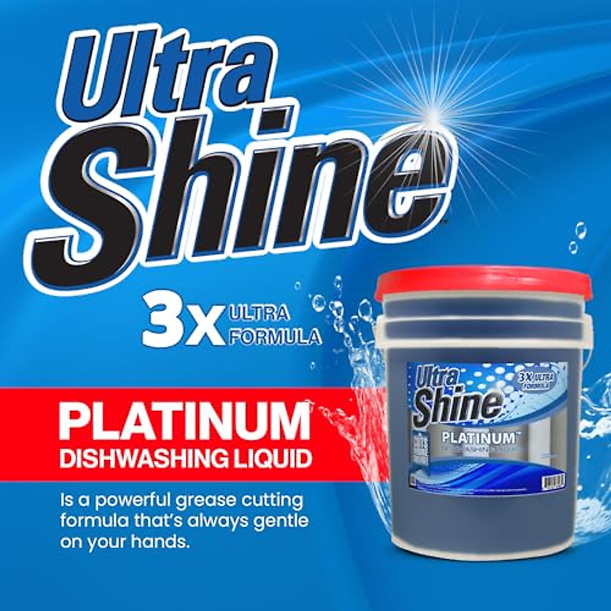 Ultra Shine™ 3X Platinum™ Dishwashing Liquid - 5 Gallons (Retail Case w/Pump)
