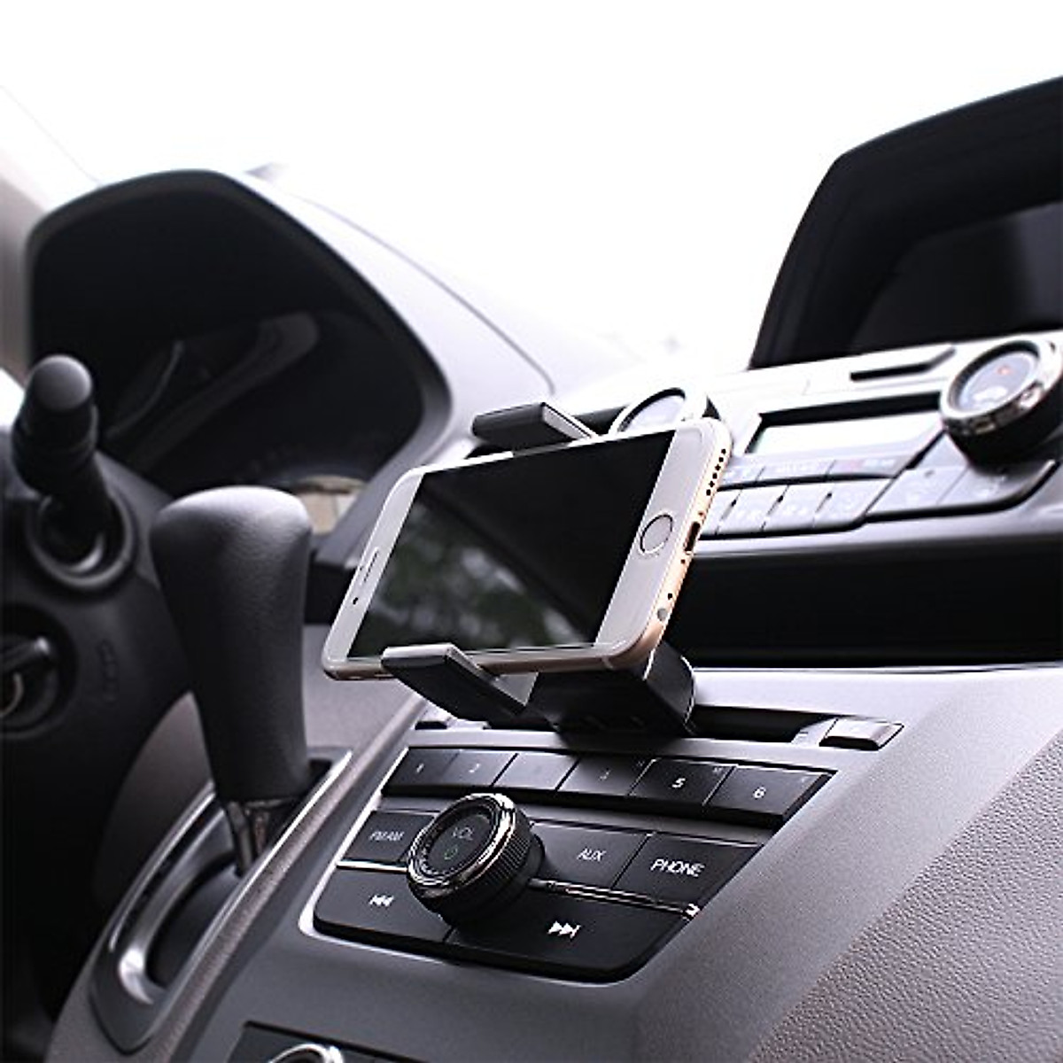 Koomus Pro CD Slot Car Mount Holder Cradle for All Smartphones - Black