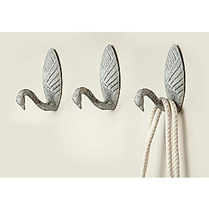 Manual IOWHSW Cast Iron Swan Wall Hook, Set of 3