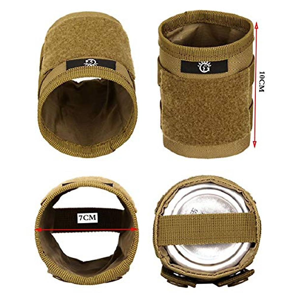 Molle Can Holder Coolie(s) Gifts for Men And Women 10-15 OZ Collapsible Nylon Can Beer Beverage Cooler Cover Insulator Holder Sleeve for Cola Beer Soda （Orange）