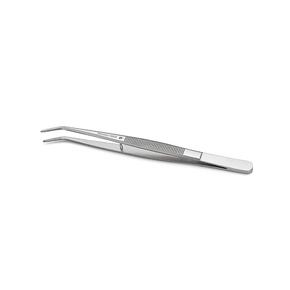 Stainless Steel Tweezers, with Curved Serrated Tip Multipurpose Tweezers Sewing Machine Tweezers Forceps for Craft Repairing (5PCS)