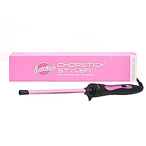 CHOPSTICK STYLER Heroine Professional Curling Wand, 3/8 Super Skinny Rectangular Ceramic Barrel for Tight, Natural, Ringlet Long Lasting Chopstick Curls - Curler for Long & Short Hair
