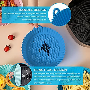 2 Pack Silicone Air Fryer Bowls, 7.5'' Round Reusable Air Fryer Silicone Liner Pots Basket Covers Replacement of Parchment Paper for COSORI Air Fryer and 3 to 6.8 QT Air Fryers Oven Accessories