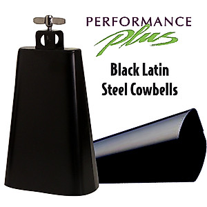 Performance Plus Professional 7" Latin Style Cowbell, Black, 7 inches (CB7)