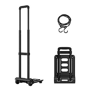 Platform Truck Flatbed Cart Metal Platform Truck 16.3 * 9 * 3.2in Flat Handtruck Load 55 Lbs Folding Push Cart Household Moving Dolly Cart Reliable