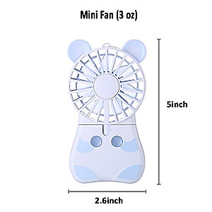 Innerest Mini Cooling Fan Personal Handheld Standable Multi-color LED Lights 2 Adjustable Speeds Travel Camping Festival Uses (Mini One Size, Mouse Fan- Lavender)