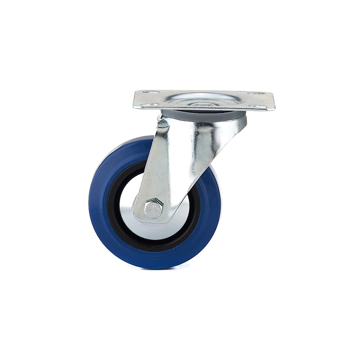 Richelieu Hardware F08335 Industrial Blue Elastic Rubber Caster - Swivel - 3 15/16" Wheel Diameter, x 1 3/8" x 5 1/8"