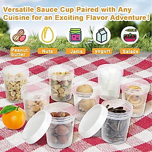 Bigwaves 10 PCS 40 oz Leakproof Salad Dressing Containers To Go, Reusable Portion Control Condiment Containers with Leakproof Sealing Paper and Lids, Ideal for Travel and Lunch Boxes (10pcs White)