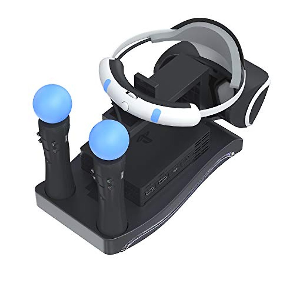Skywin PSVR Stand - Charge, Showcase, and Display Your PS VR Headset and Processor - Compatible with Playstation PSVR - Showcase and Move Controller Charging Station