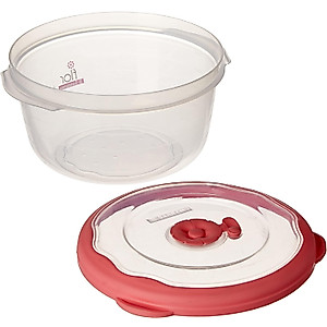 Tribello Plastic Freezer Food Storage Container with Lids Microwave/Dishwasher Safe Steam Vent/Air-Tight Lid Round Set of 3, 80/25 / 6 Oz