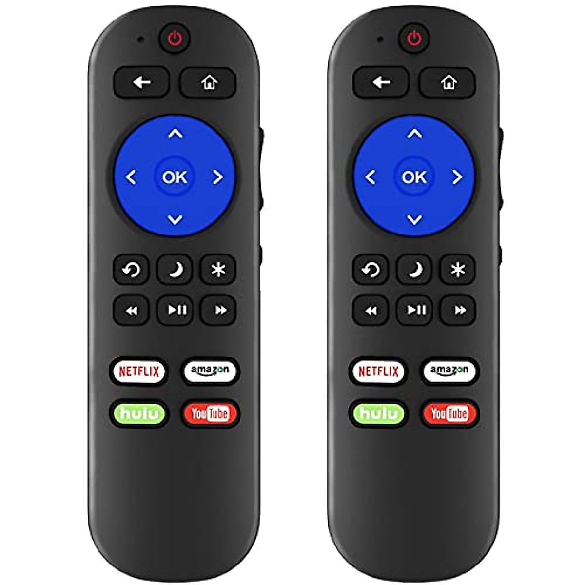 (Pack of 2) Replacement Remote for Roku TV Remote, Universal for Hisense/Onn/TCL/Element/Sharp/Hitachi/LG/Sanyo/JVC/Magnavox/RCA/Philips/Westinghouse Roku Built-in Smart TV, Not for Roku Stick