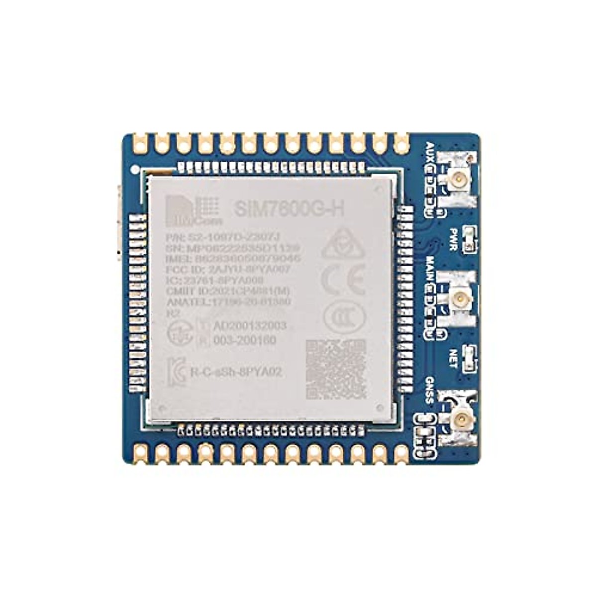 Waveshare SIM7600G-H 4G Communication Module, Compatible with Raspberry Pi 5/4B/3B/Zero/Zero W/Zero 2W/Pico/Pico W/Pico WH, Multi-Band Support, 4G/3G/2G, with GNSS Positioning-Standard Version
