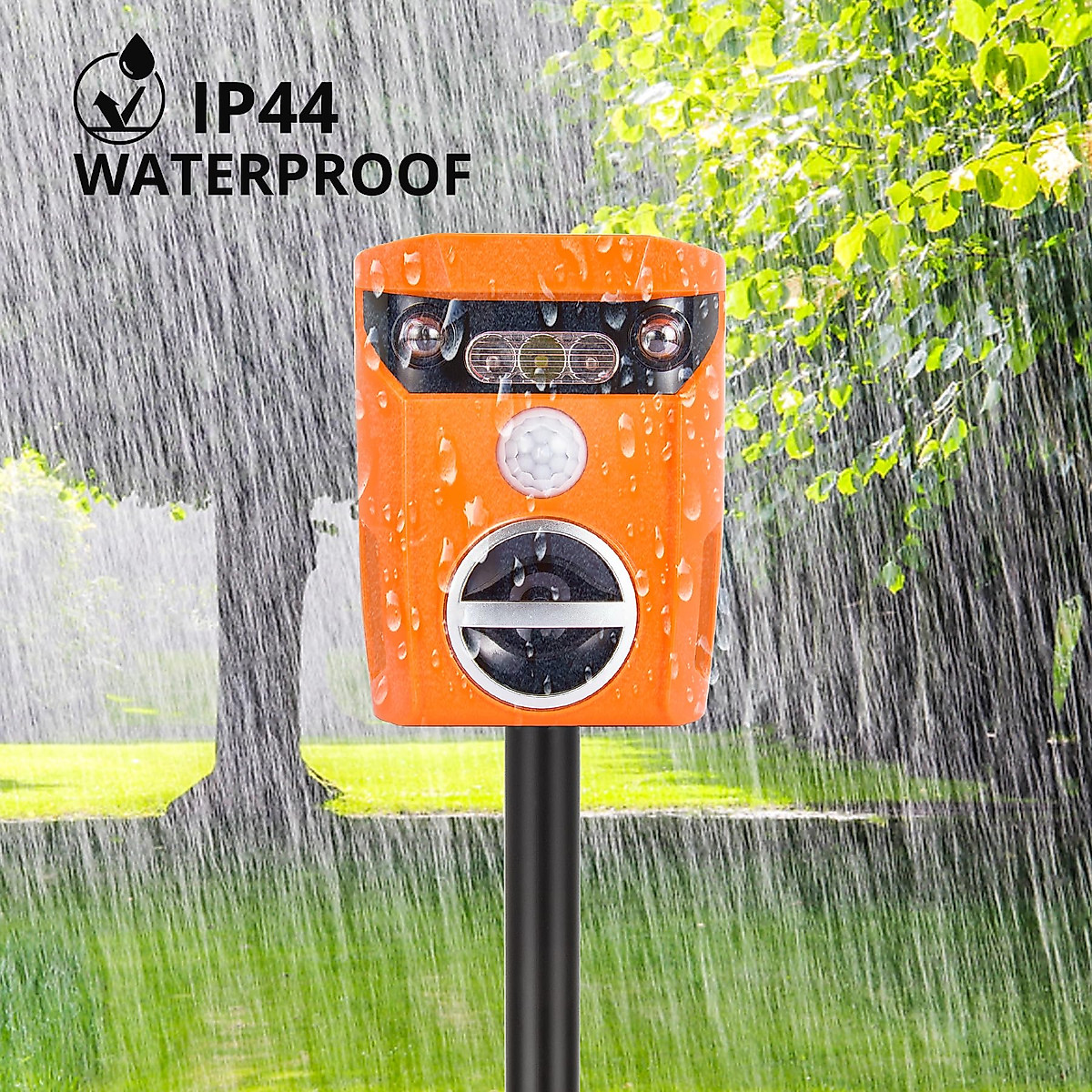 X-PEST Solar Powered Deer Repellent Ultrasonic Outdoor Animals Repeller Away Device for Yard Such As Raccoons, Deer, Dogs, Cats, Foxes, Skunk and More Waterproof - 2 Pack