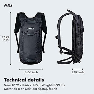 AARON Backpack – Backpack with Rain Cover, Ergonomic Back Padding, Women's and Men's Bicycle Backpack, Ideal as a Hiking Backpack or Ski Backpack in