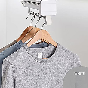 SYTH Extendable Closet Pull Out Rod，Heavy Duty Retractable Pull Out Clothes Hanger Rail Closet Valet Rod Rail Sliding Wardrobe Closet Organizer Rod,Extendable Closet Rod,5 Pcs Pants Rack