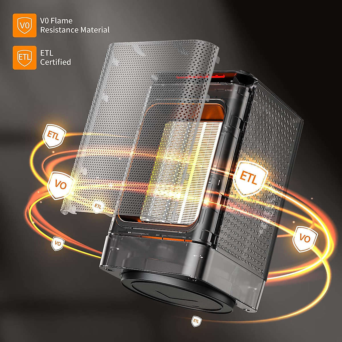 Space Heater, Portable Oscillating Heaters for Indoor Use, 3 Adjustable Heating Mode with Tip-over & Overheating Protection for Office Desk