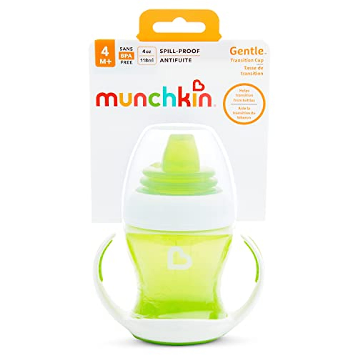 Munchkin® Gentle™ Transition Sippy Trainer Cup, 4 Ounce, Green