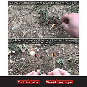 GOLDACE100% Windproof, Rainproof and Moisture- Emergency Surviva Kits| Long-Lasting Fire Starters for Campfires| Camping Cooking Kindling Tinder| fire Rope Hemp core| Unlimited Shelf Life