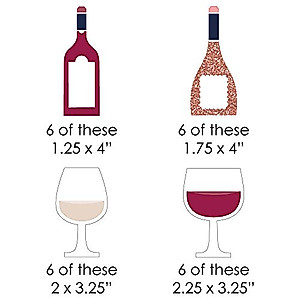 But First, Wine - Paper Straw Decor - Wine Tasting Party Striped Decorative Straws - Set of 24