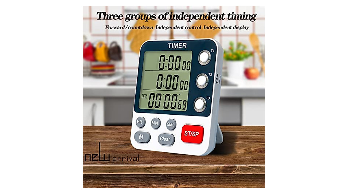 Xluvuvuk Digital Kitchen Timer - Triple Channel Functionality