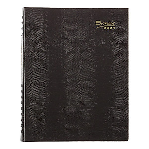 Brownline 2024 CoilPro Daily Professional Planner, Four-Person Appointment Book, 12 Months, January to December, Twin-Wire Binding, 11" x 8.5", Black (CB960C.BLK-24)