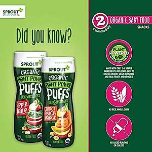 Sprout Organic Snacks Plant Power Puffs baby Food, 1.5 Oz