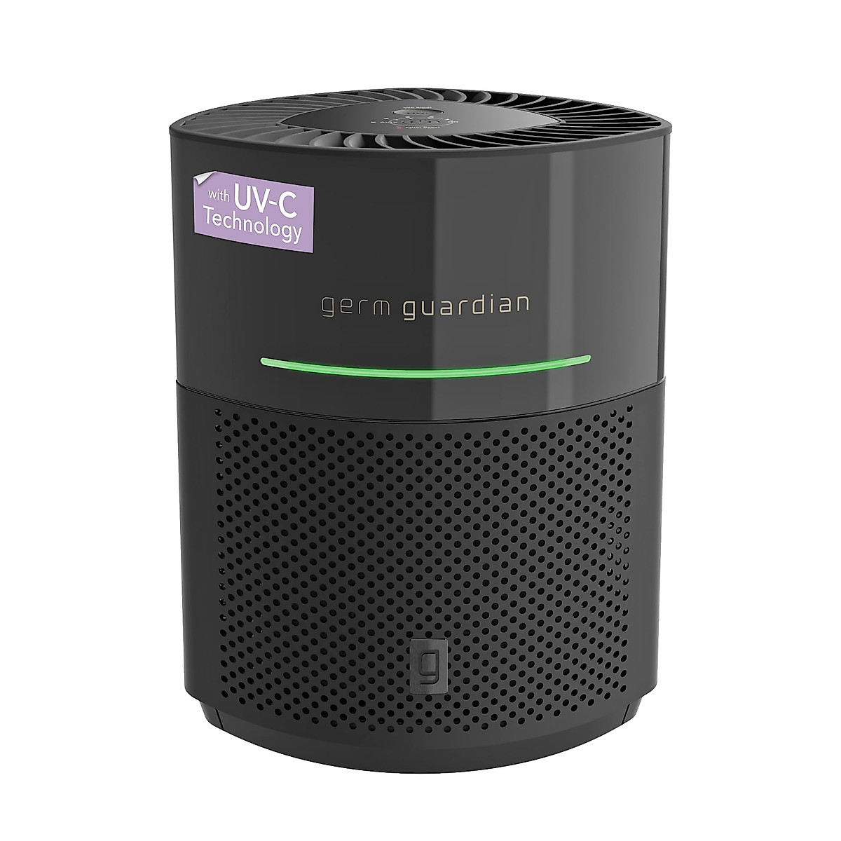 GermGuardian AirSafe+ Intelligent Air Purifier with 360° HEPA 13 Filter, Captures 99.97% of Pollutants, Wildfire Smoke, Large Rooms, Air Quality Sensor, UVC Light, Zero Ozone Verified, Black, AC3000B