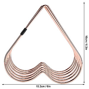 Watris Veiyi Files Folder Stand, Desktop Iron Storage Rack, Book Record Holder, Desktop Album Storage Rack, Vinyl Record Stand Holder, 5 Slot Heart Shaped File Holder for Office Home Decor(Rose Gold)