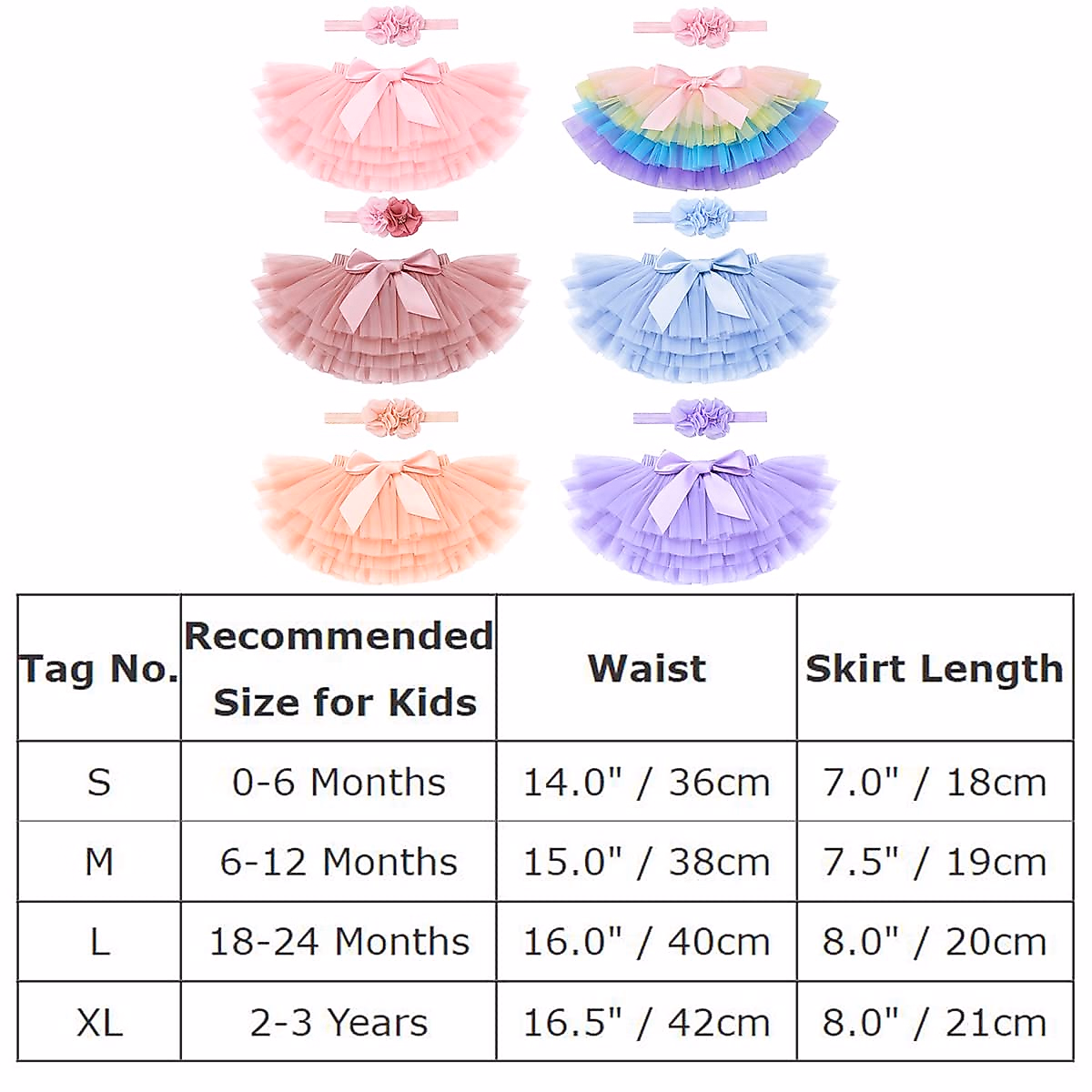 Baby Girls Rainbow Tutu Skirt with Headband Sets Toddler Girl Tulle Bloomers Diaper Covers Bowknot Bottom Skirts Skorts Tutu for Baby Girl 1st Birthday Cake Smash Outfit Rainbow 6-12 Months