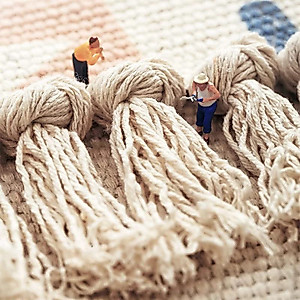 lightlux Boho Area Rug 5' x 7' Large Bedroom Living Room Rug Machine Washable Moroccan Blythe Woven Carpet Tribal Farmhouse Collection Indoor Outdoor(5x7 ft, Green) Christmas Decorations Clearance