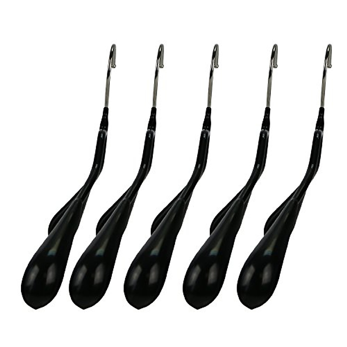 Mawa by Reston Lloyd BodyForm Series Non-Slip Space-Saving Clothes Hanger For Jackets, Suits & Coats, 16-1/2", Style 42/L, Set of 5, Black