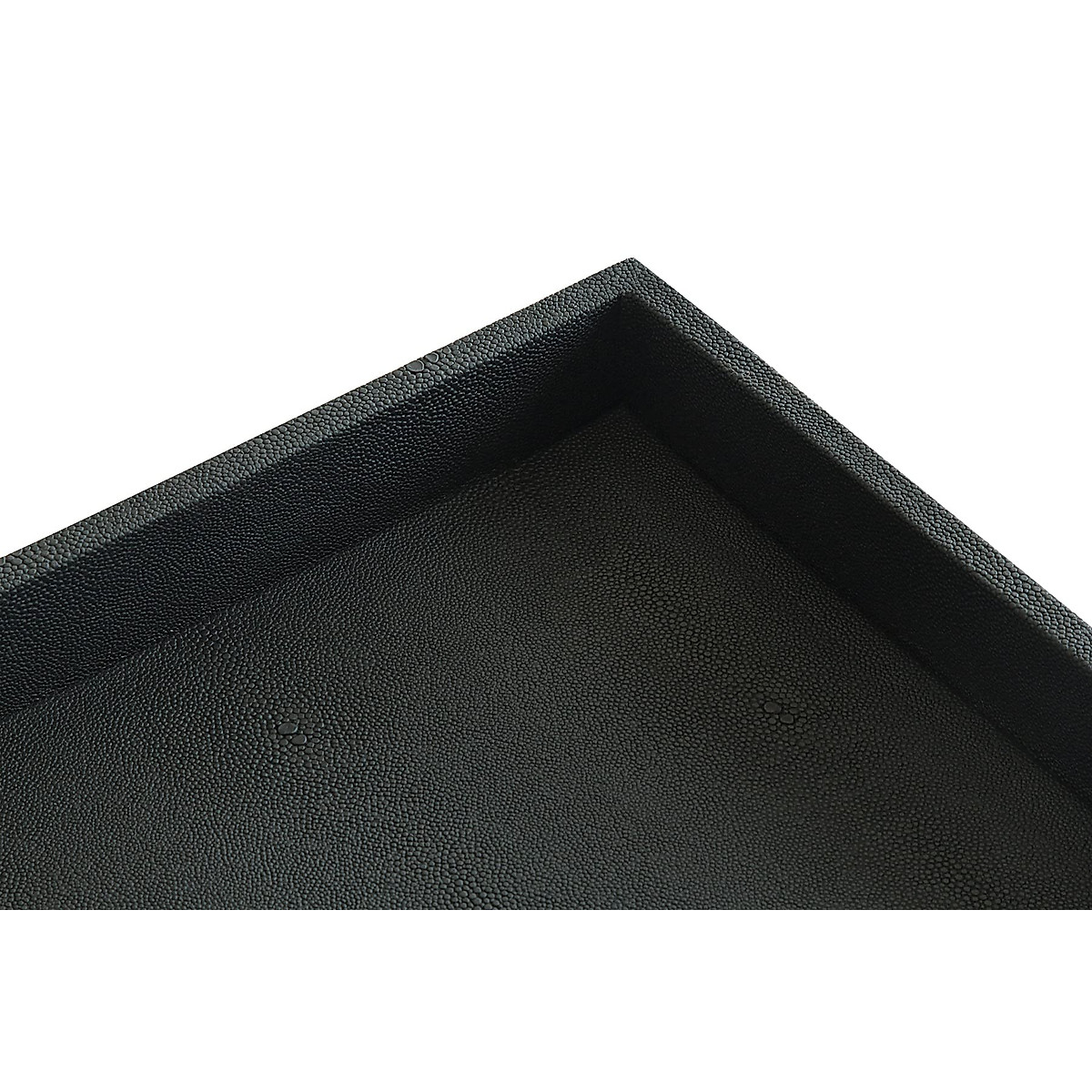 HofferRuffer Extra Large Square Serving Tray, Elegant Faux Leather Ottoman Tray with Gold Hardware Handles, Serve Tea, Coffee or Breakfast in Bed, 23.6 x 23.6 inches, Black Large Square Tray