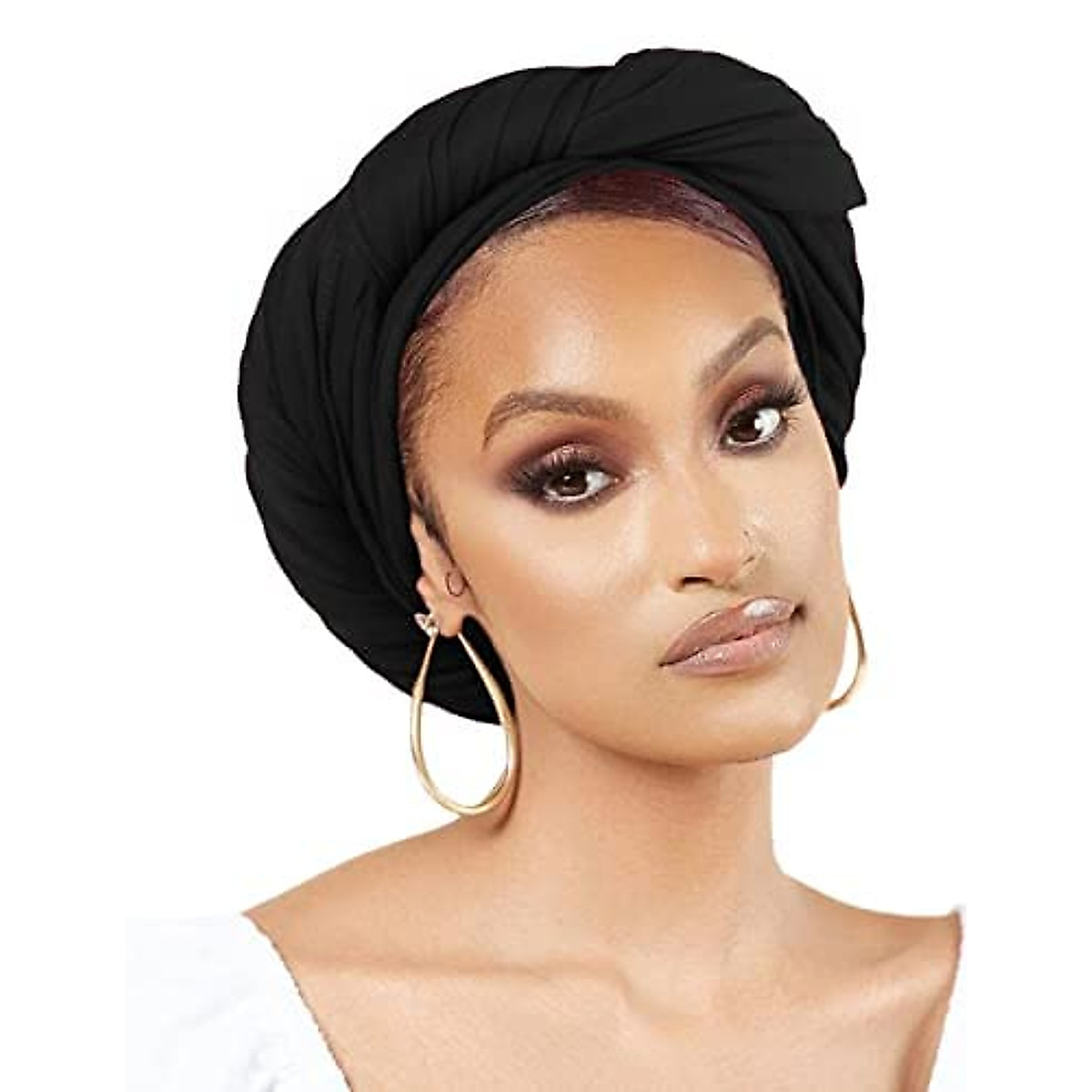 Nonbongoy Head Wraps for Black Women Stretch Turban African Headwraps Scarf Soft Hijab Hair Wraps Jersey Head Scarf for Locs Braids