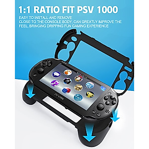 L2 R2 Trigger Hand Grip Shell Controller Protective Case for Sony PS Vita 1000 (Black)