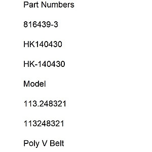 816439-3 HK140430 HK-140430 Drive Belt Compatible with Ridgid 113.248321 113248321 Table Saws