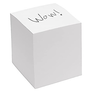 EARTHCUBE Blank White 3.5 Inch Note Cube (Not Sticky) Made in USA (Paper US or CAN) 100% Recycled 700 Tear-off Pages (Not Loose) 'Imagine'