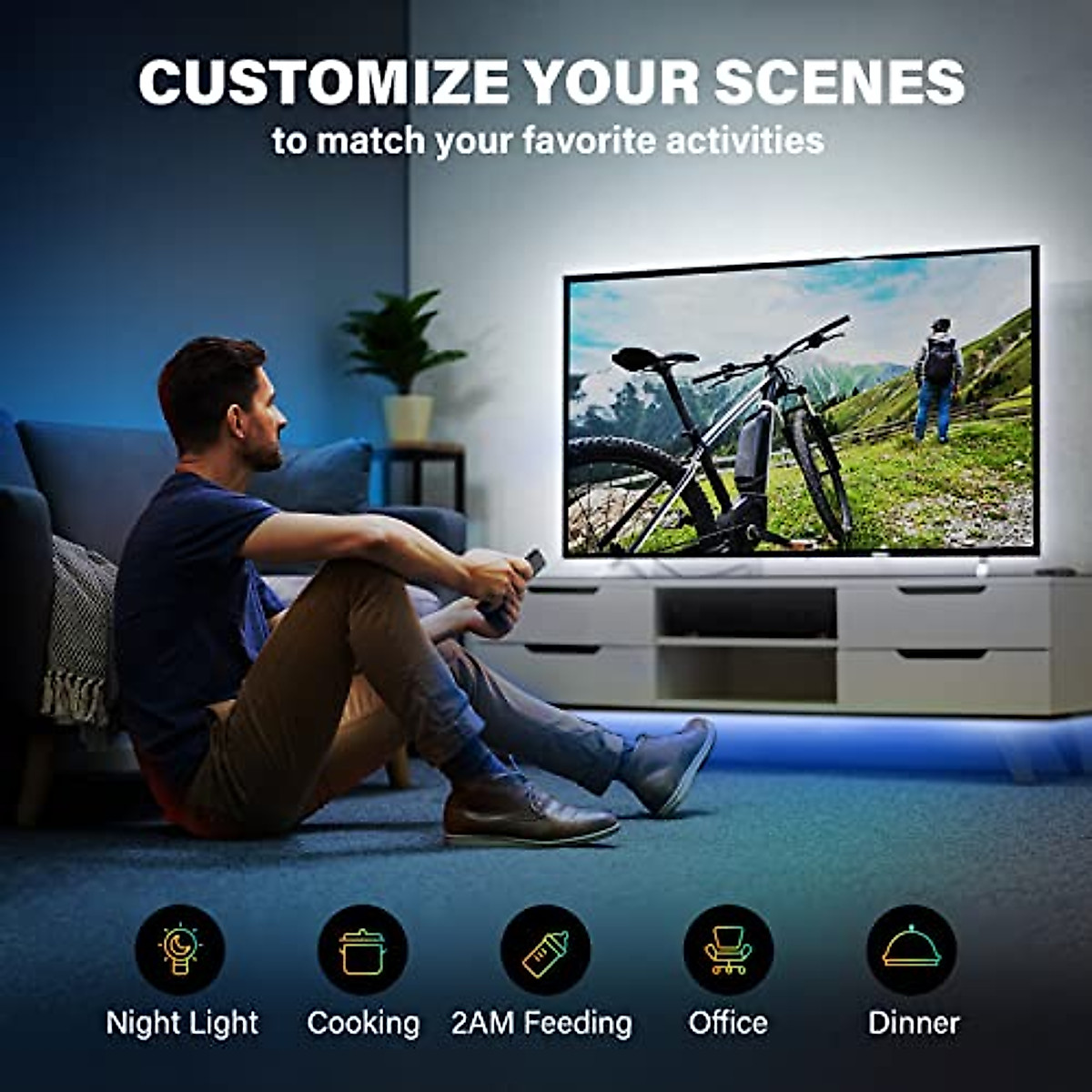 Sengled Smart LED Strip Lights 32.8ft WiFi LED Lights Work with Alexa and Google Home 16 Million Colors RGB Music Sync Adjustable Length 25,000 Hours Life Multi Mode Support for Game Movie