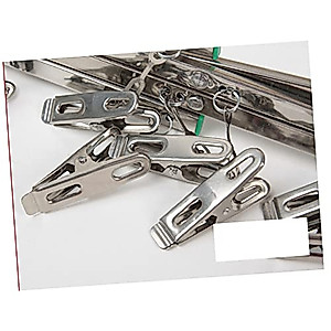 CAXUSD Collapsible Clothes Rack Foldable Laundry Rack Underwear Drying Clips Clothes Hanger Stainless Steel Clothes Hanger Windproof Drying Rack Socks Rack Coat Hanger Silver