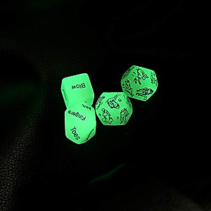 Funny Romantic Party Luminous Dice Game Set of 4,Novelty Gift for Warm up Honeymoon bacherette Party,Bridal Shower, Groom Roast,Newlyweds, Wedding, Anniversary, Marriage (Luminous Black Dice)