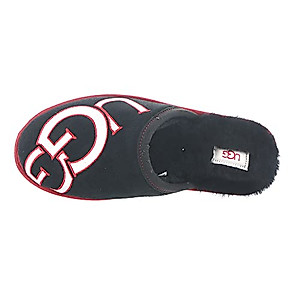 UGG Men's Scuff Logo II Slipper, Black/Samba RED, 15