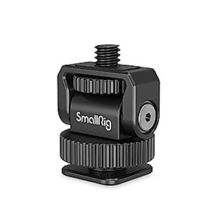 SmallRig 1/4" Mini Ball Head Cold Shoe Mount Adapter with 1/4"-20 Thread for Camera Phone Cage LED Video Light-3577