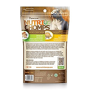 NutriChomps Dog Chews, 6-inch Braids, Easy to Digest, Rawhide-Free Dog Treats, Healthy, 4 Count, Real Peanut Butter Flavor