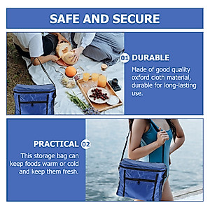 UPKOCH Large Catering Bags Insulated Food Delivery Bag Thermal Catering Bag Hot Cold Food Storage Bags Picnic Tote Bags Grocery Shopping Bags for Hot Cold Food Delivery Blue Heated Takeaway Bags