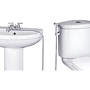 SmarterFresh Faucet Bidet Sprayer for Toilet - Warm Water Handheld Sprayer with Sink Hose Attachment for Bathroom… (Stainless Steel)