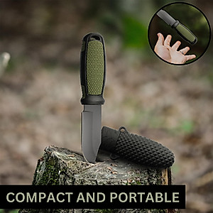 RPG Mini Small Black Full Tang Fixed Blade EDC Tactical Neck Knife with Link Chain Necklace & Plastic Molded Sheath - Concealable Minimalist EDC Survival Knife - 2.5 inch Blade - Stainless Steel