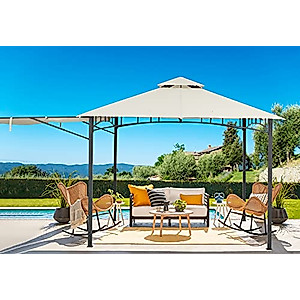 AVAWING 10x10 FT Gazebos for Patios, Large 2-Tier Outdoor Garden Canopy Tent with Ventilation and Adjustable Half Awnings for Party, Backyard