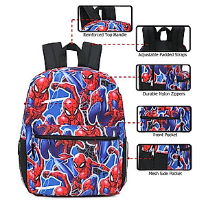 Spiderman Marvel All Over Print Full Size 16" Backpack (All Over Blue)