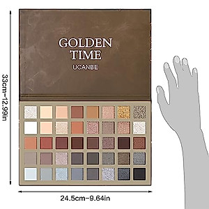 UCANBE Nude Eyeshadow Makeup Palette, 40 Color Matte Shimmer Glitter Eye Shadow, Warm Neutral Black Dark Grey Smoky Make Up Pallet Highly Pigmented Long Lasting Waterproof