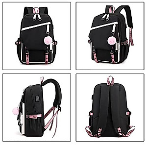 RUILIHIAO Stylish usb Port Laptop Backpack Casual Computer School Bag Teens Kids Elementary Boys and Girls Travel Daypacks
