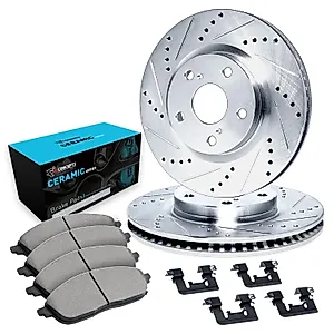 R1 Concepts Rear Brakes and Rotors Kit |Rear Brake Pads| Brake Rotors and Pads| Ceramic Brake Pads and Rotors |Hardware Kit WGWH1-67102